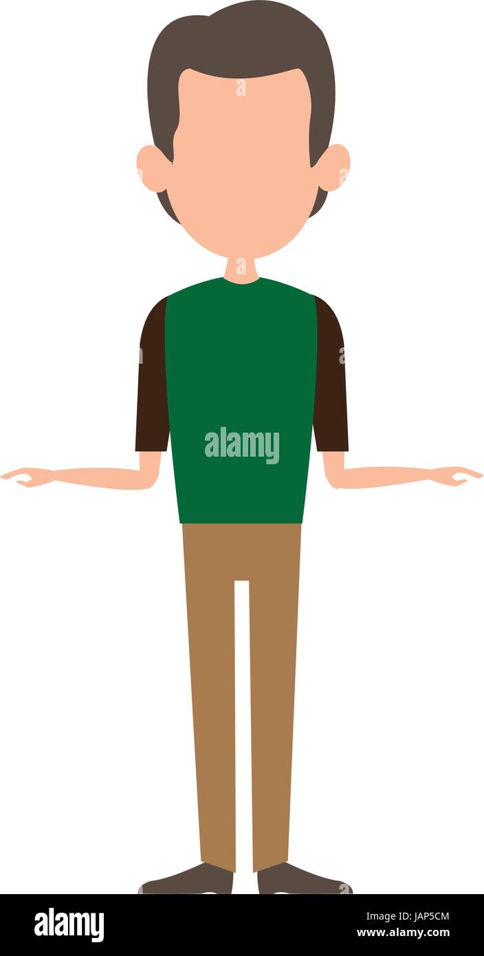 man male cartoon faceless standing gesture image Stock Vector Image ...