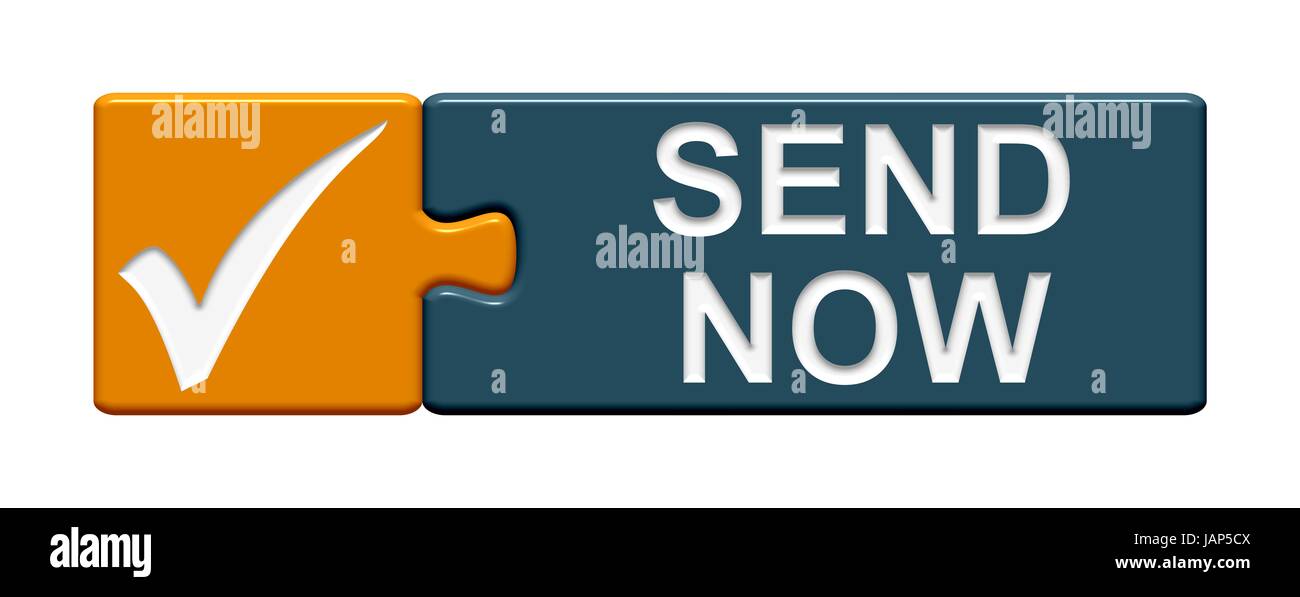 puzzle button: send now Stock Photo - Alamy