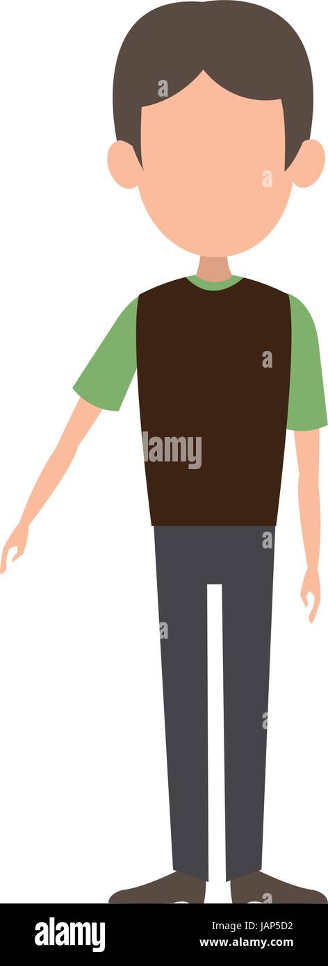 man male cartoon faceless standing gesture image Stock Vector Image ...