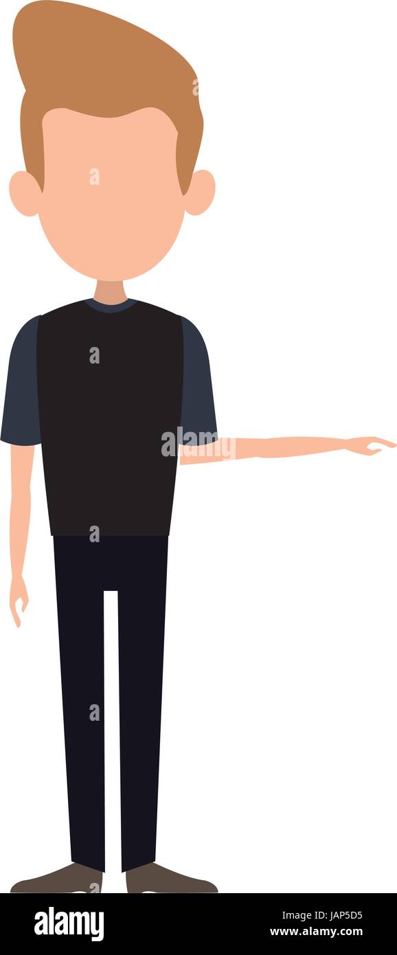 man male cartoon faceless standing gesture image Stock Vector Image ...