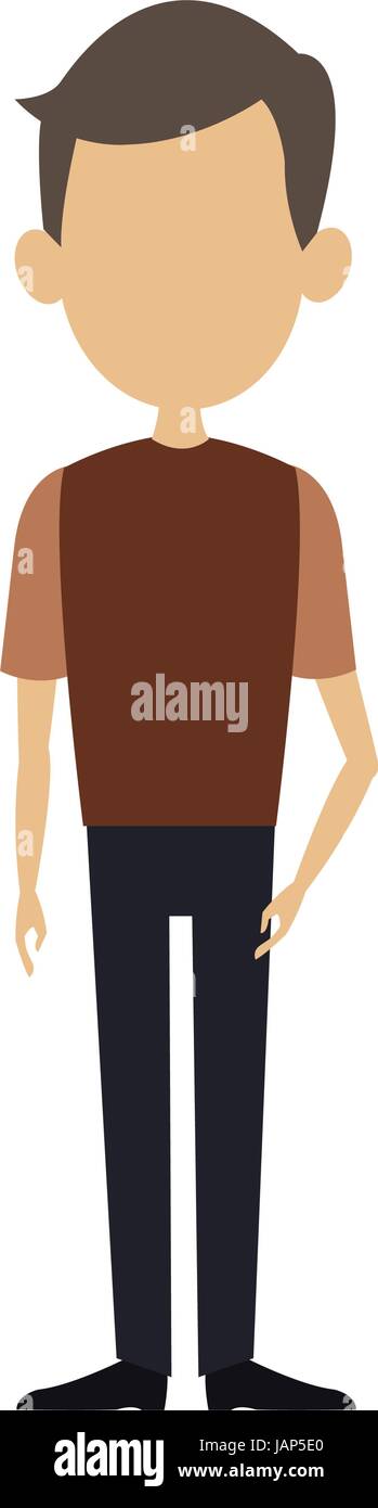 man male cartoon faceless standing gesture image Stock Vector Image ...