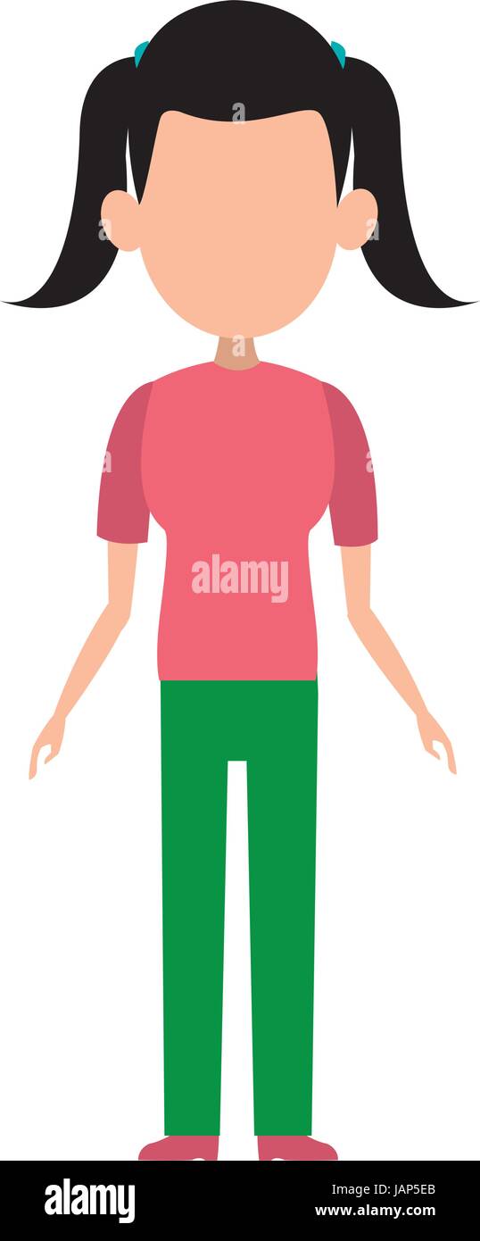 character woman female standing cartoon gesture image Stock Vector ...