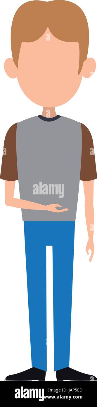 man male cartoon faceless standing gesture image Stock Vector Image ...