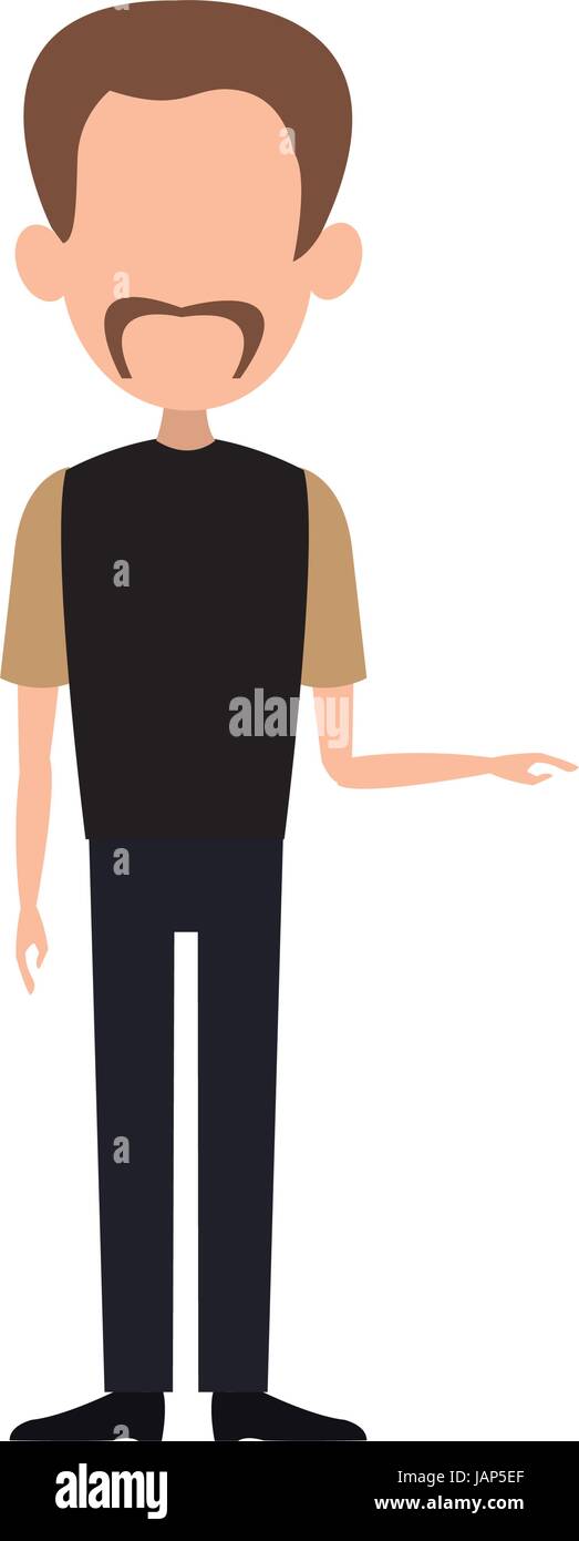 man male cartoon faceless standing gesture image Stock Vector Image ...