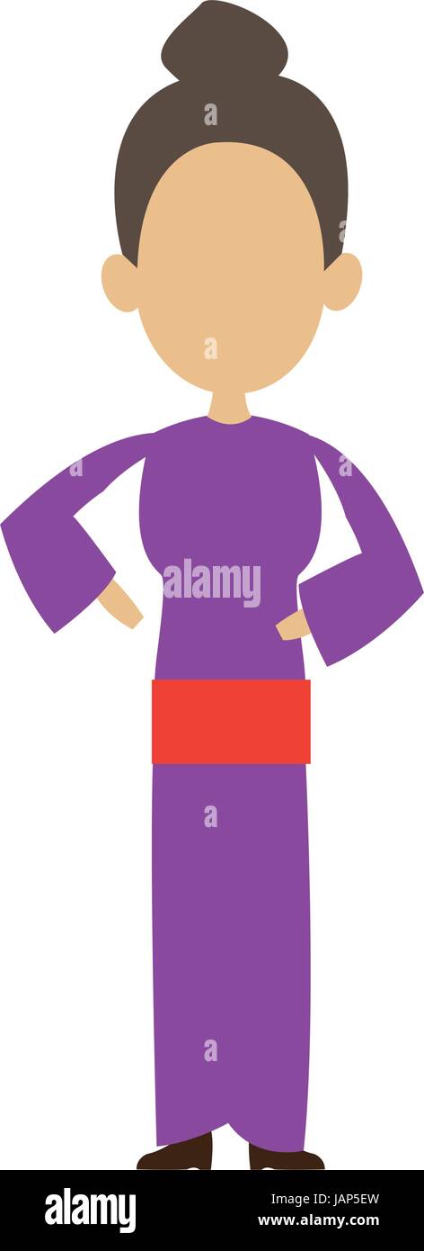 character woman female standing cartoon gesture image Stock Vector ...