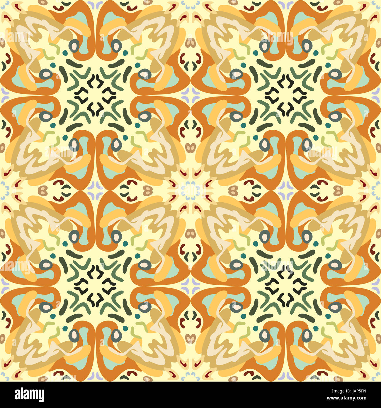 Yellow arabesque seamless wallpaper floral pattern background Stock ...