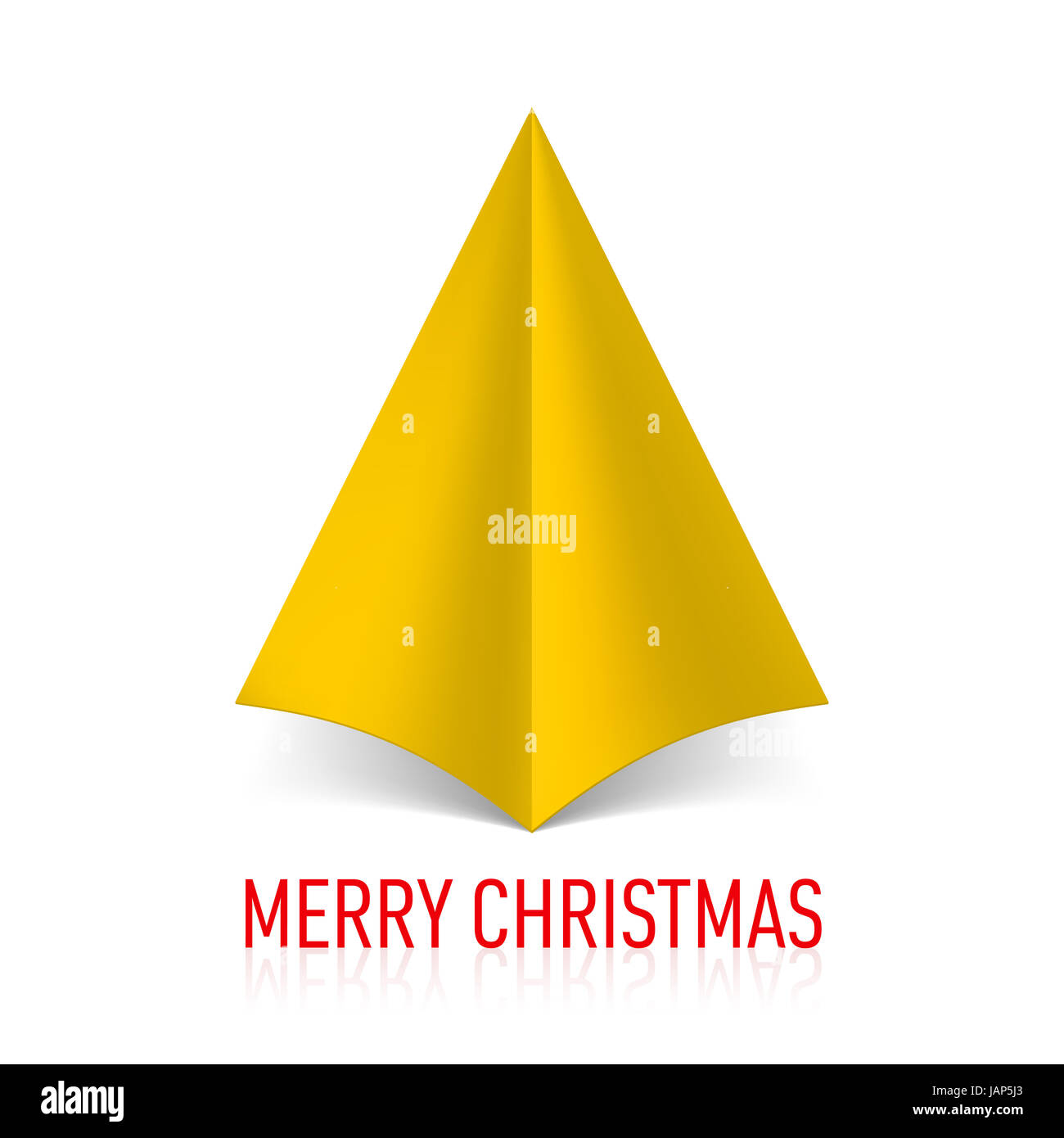 Abstract yellow paper Christmas tree on white background Stock Photo ...