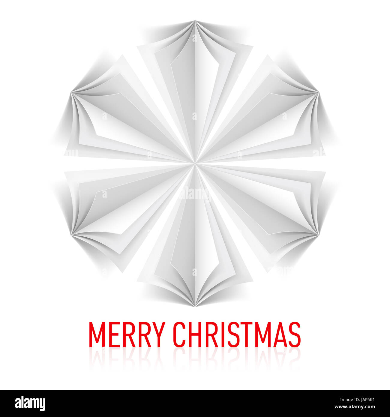Paper snowflake on white background. Christmas card Stock Photo - Alamy