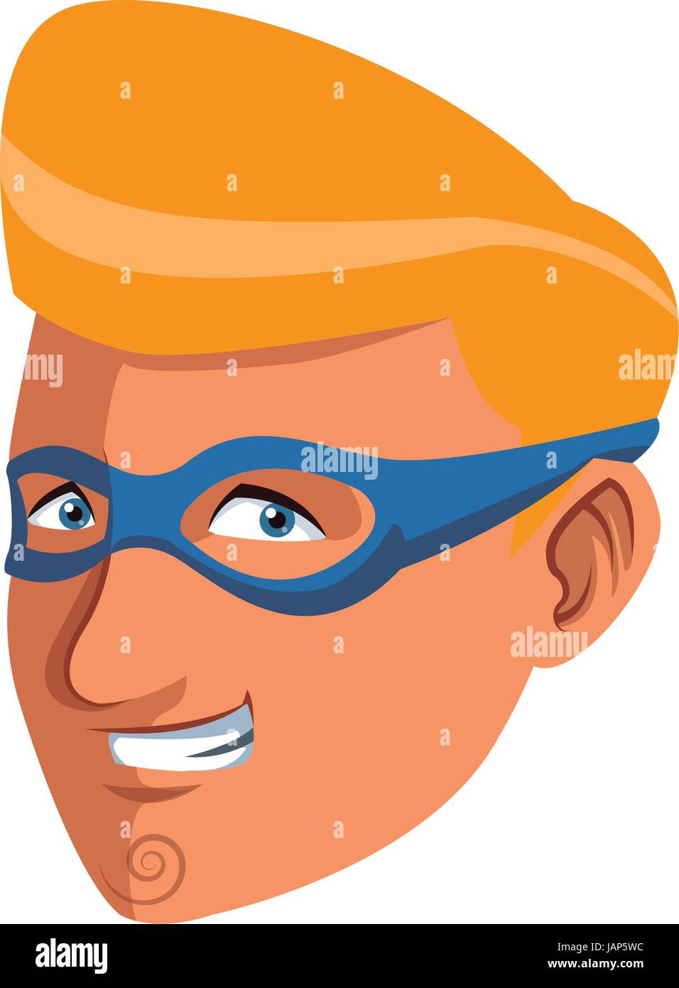 superhero man face male with the mask cartoon Stock Vector Image & Art ...