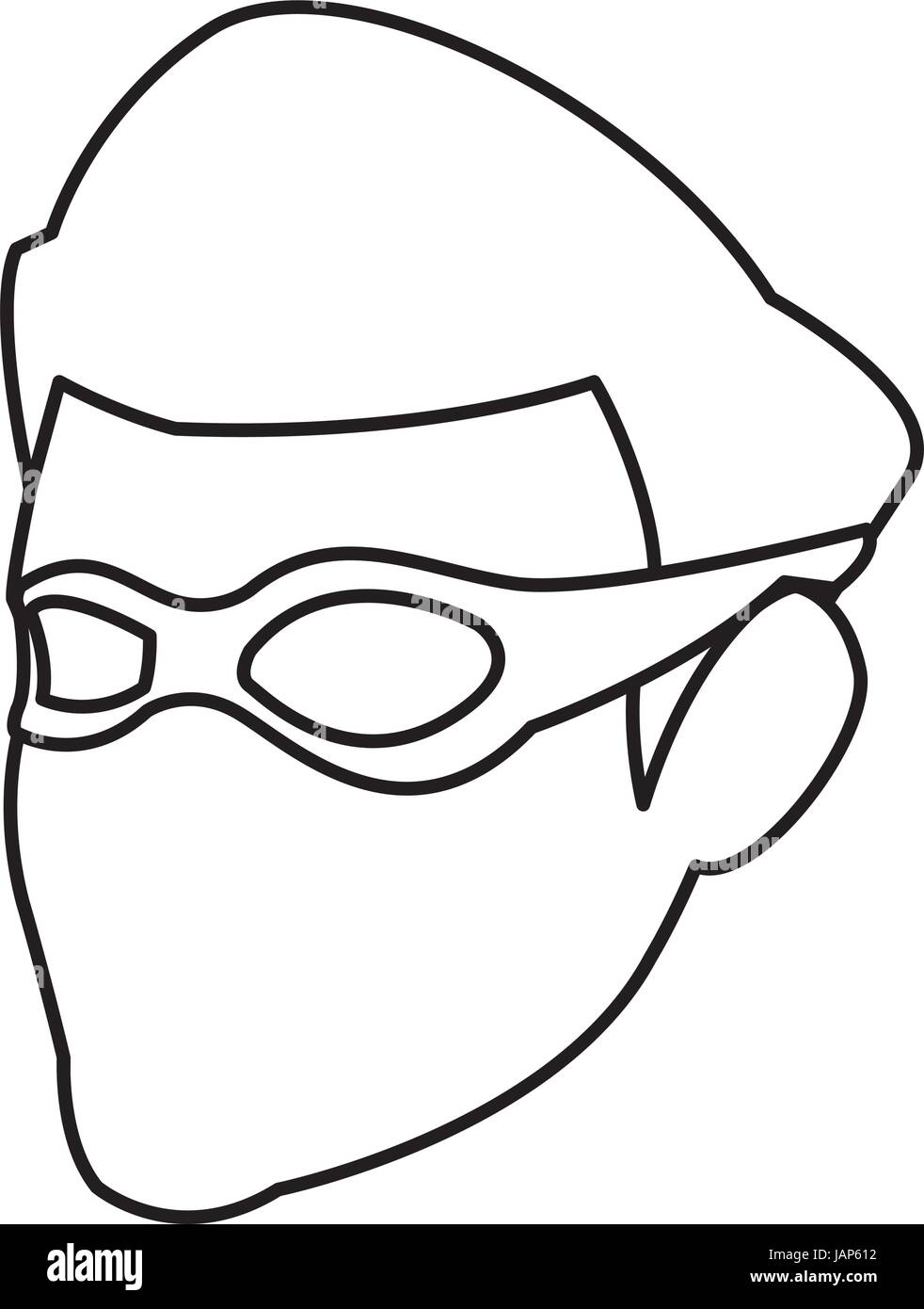 superhero man face male with the mask cartoon Stock Vector Image & Art ...