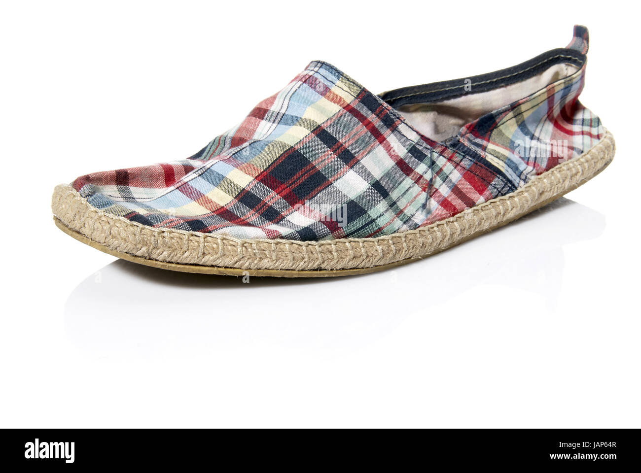 Studio shot ofcolorful Espadrille on white background Stock Photo - Alamy