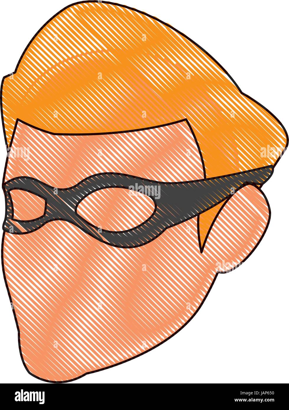 superhero man face male with the mask cartoon Stock Vector Image & Art ...