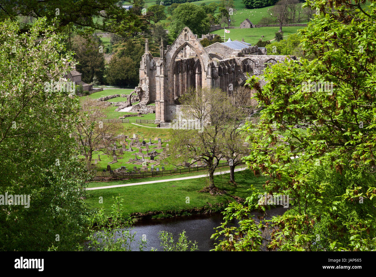 Bolton Abbey Priory, Wharfedale, Yorkshire Dales Stock Photo - Alamy