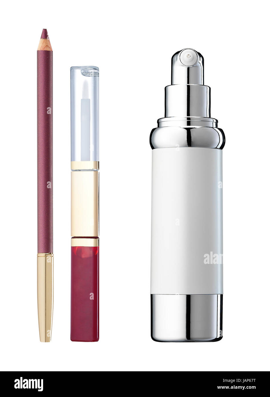 Studio photo of blank cosmetics containers. Isolated on white ...