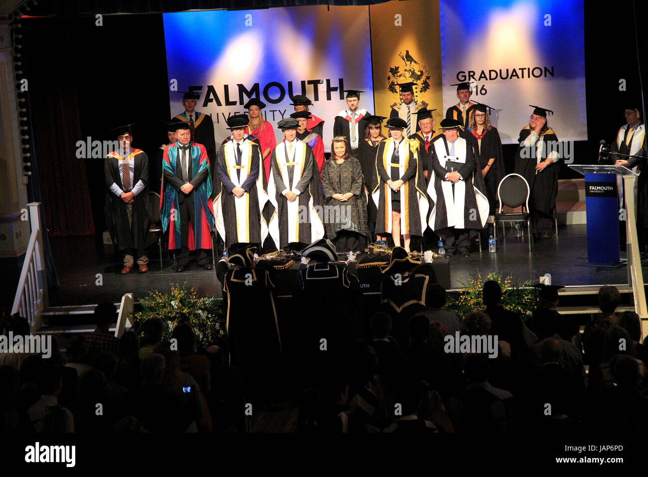 Graduation ceremony 2016, University of Falmouth, Cornwall, England, UK ...