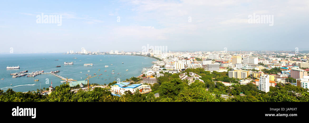 Pattaya City Harbor Panorama , Thailand Stock Photo - Alamy