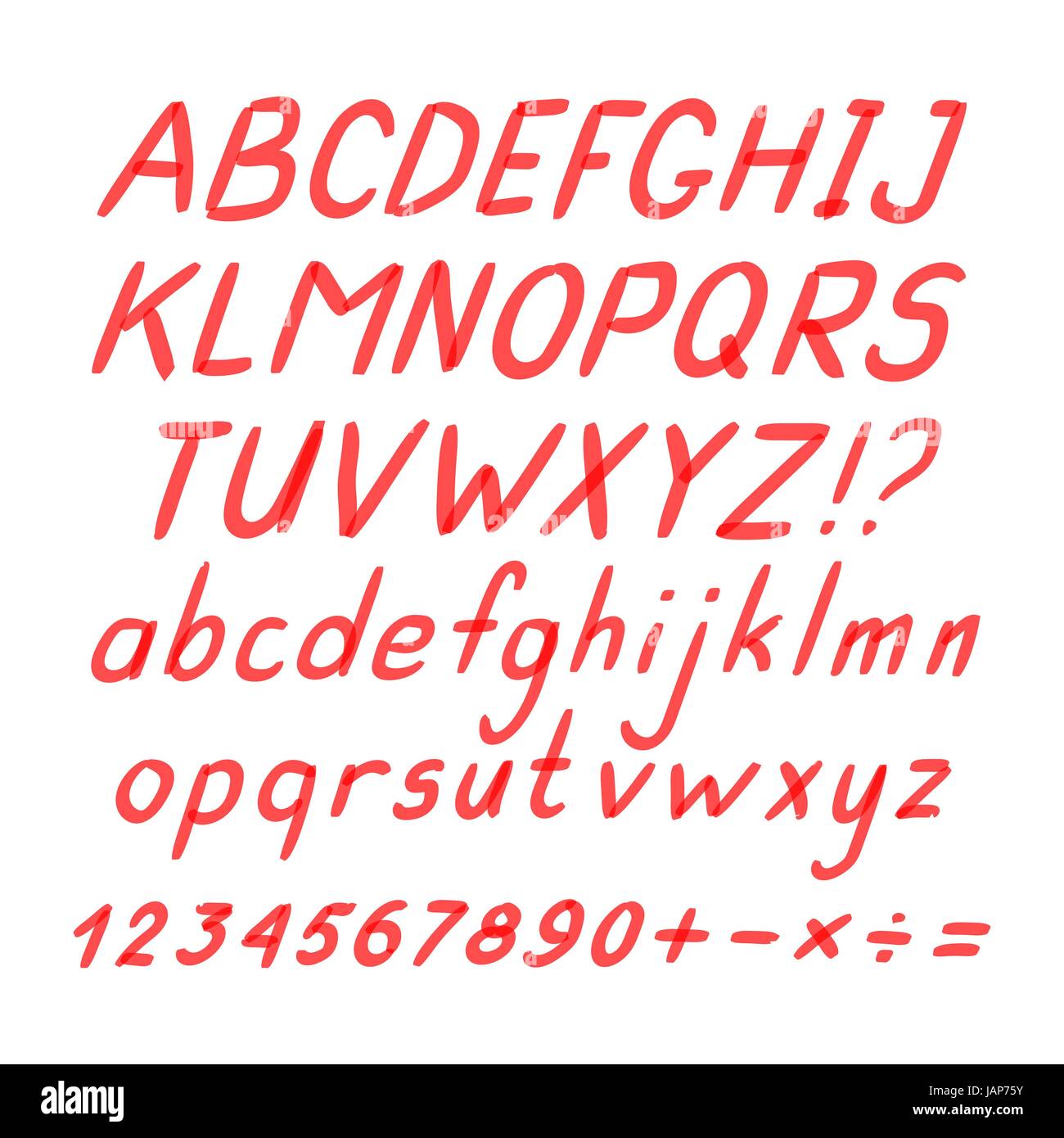 Marker Hand Written Doodle Letters And Symbols Vector Stock Vector ...