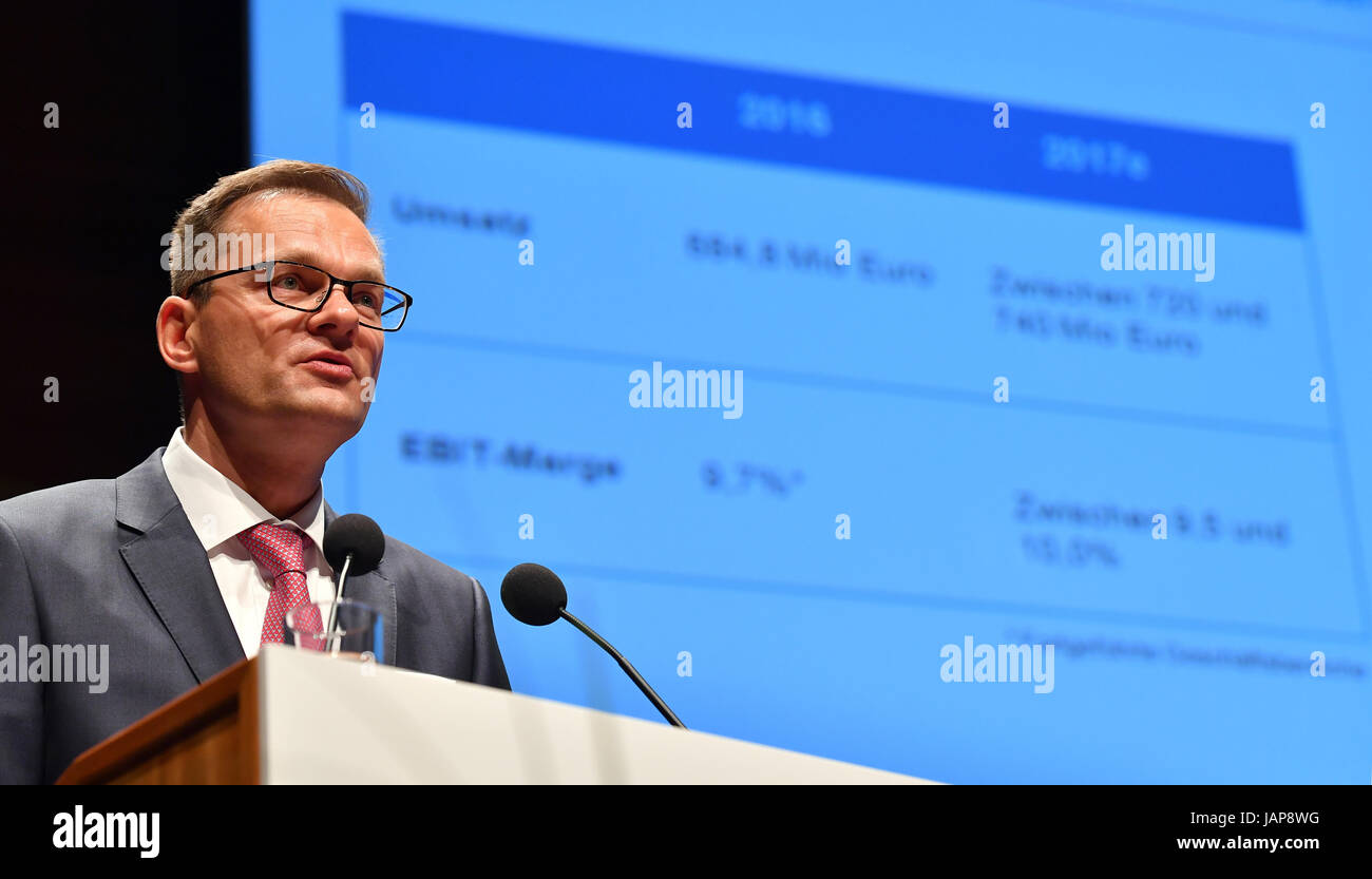 Weimar, Germany. 07th June, 2017. The new CEO of Jenoptik AG, Stefan ...