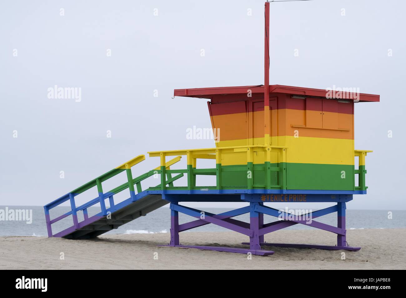 Venice pride flag lifeguard tower hi-res stock photography and images ...