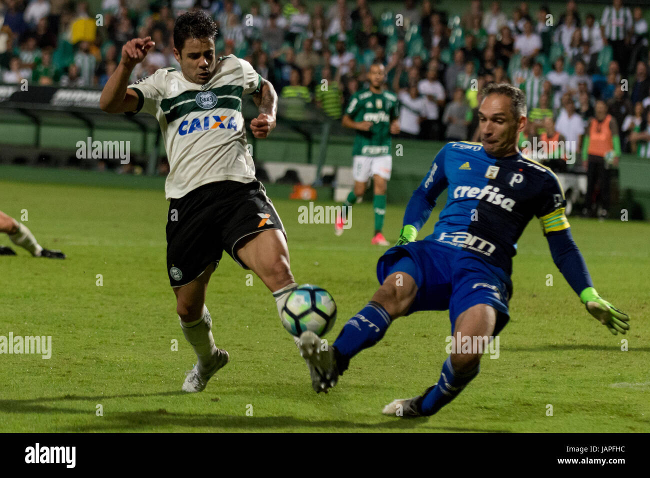 Curitiba, Brazil. 07th June, 2017. Henrique Almeida and goalkeeper ...