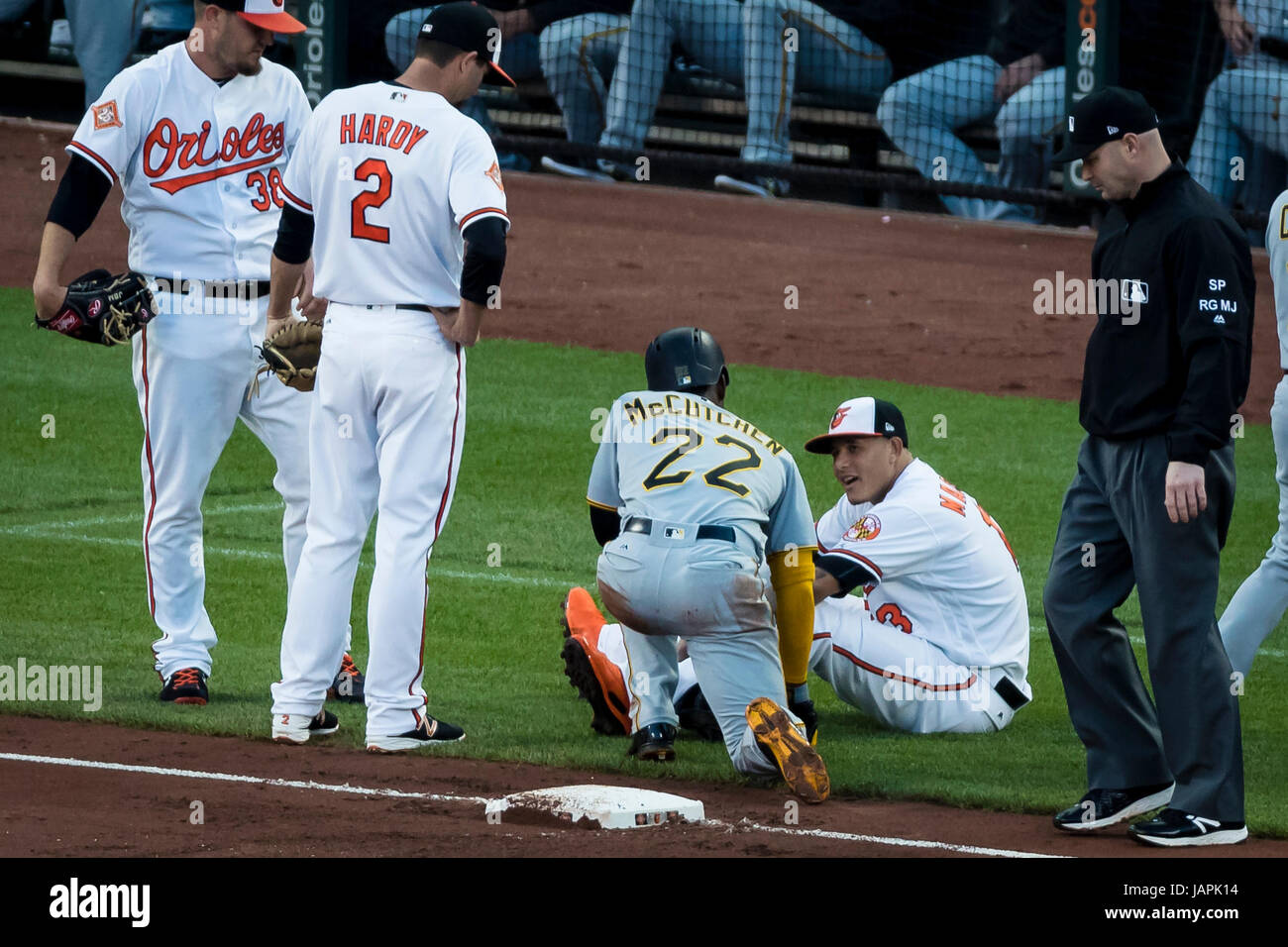 Baltimore, Maryland, USA. 07th June, 2017. Pittsburgh Pirates center ...