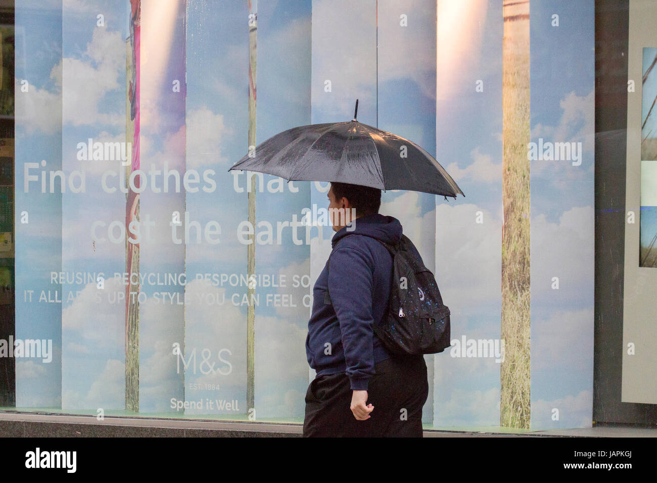Wet and windy day in preston city centre hi-res stock photography and ...
