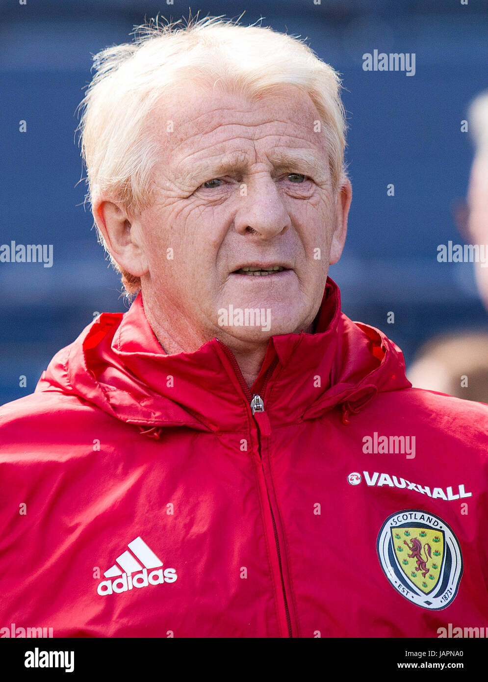 Scotland manager Gordon Strachan walks out for the training session at ...