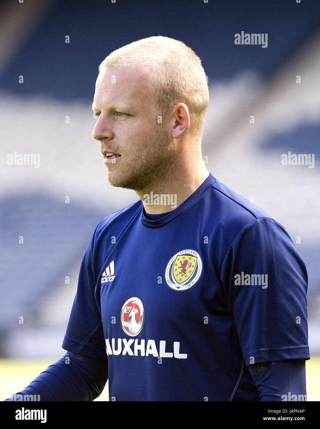 Scotland's Steven Naismith during the training session at Hampden Park ...