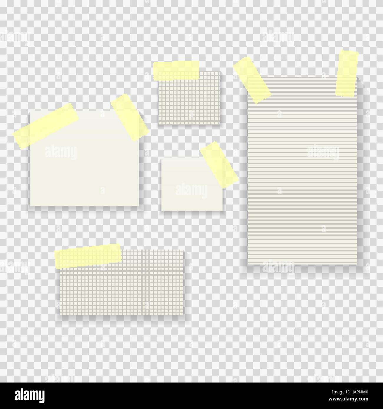Sticky Paper Notes Pack Collection Set on Transparent Background Vector ...