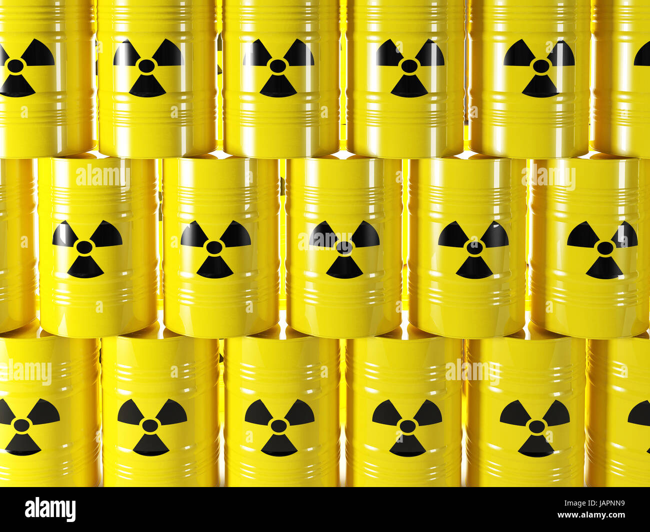 background of 3d yellow barel and radioactive sign Stock Photo - Alamy