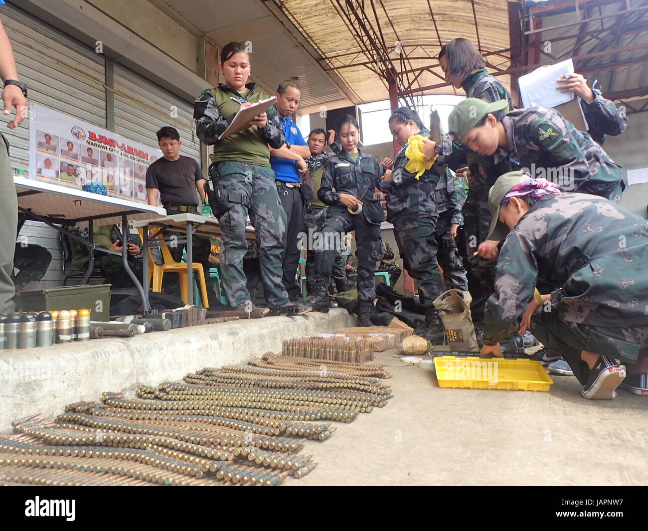 Dozens of seized ammunitions in one house inside the village of Datu ...
