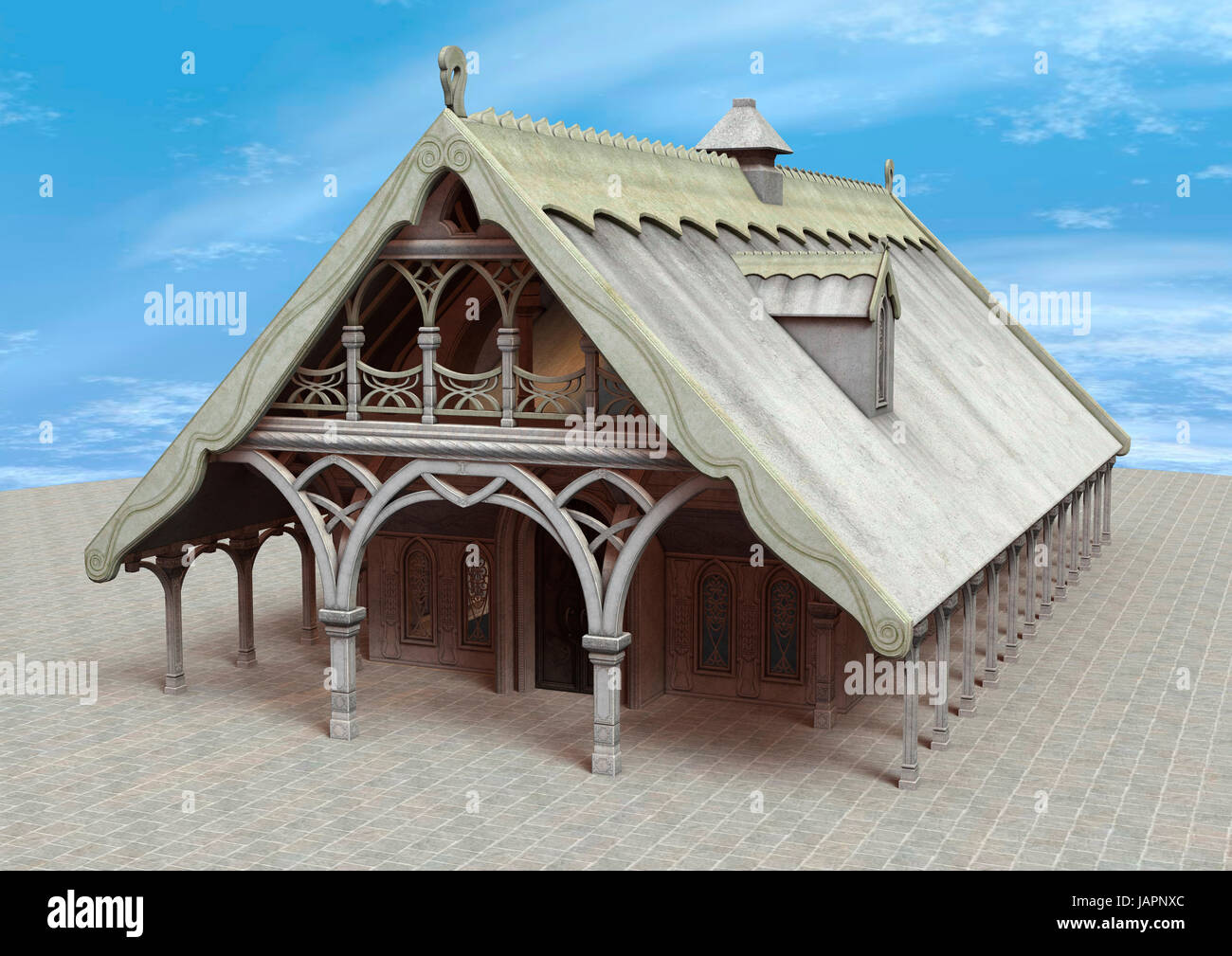 3d digital render fantasy temple hi-res stock photography and images ...