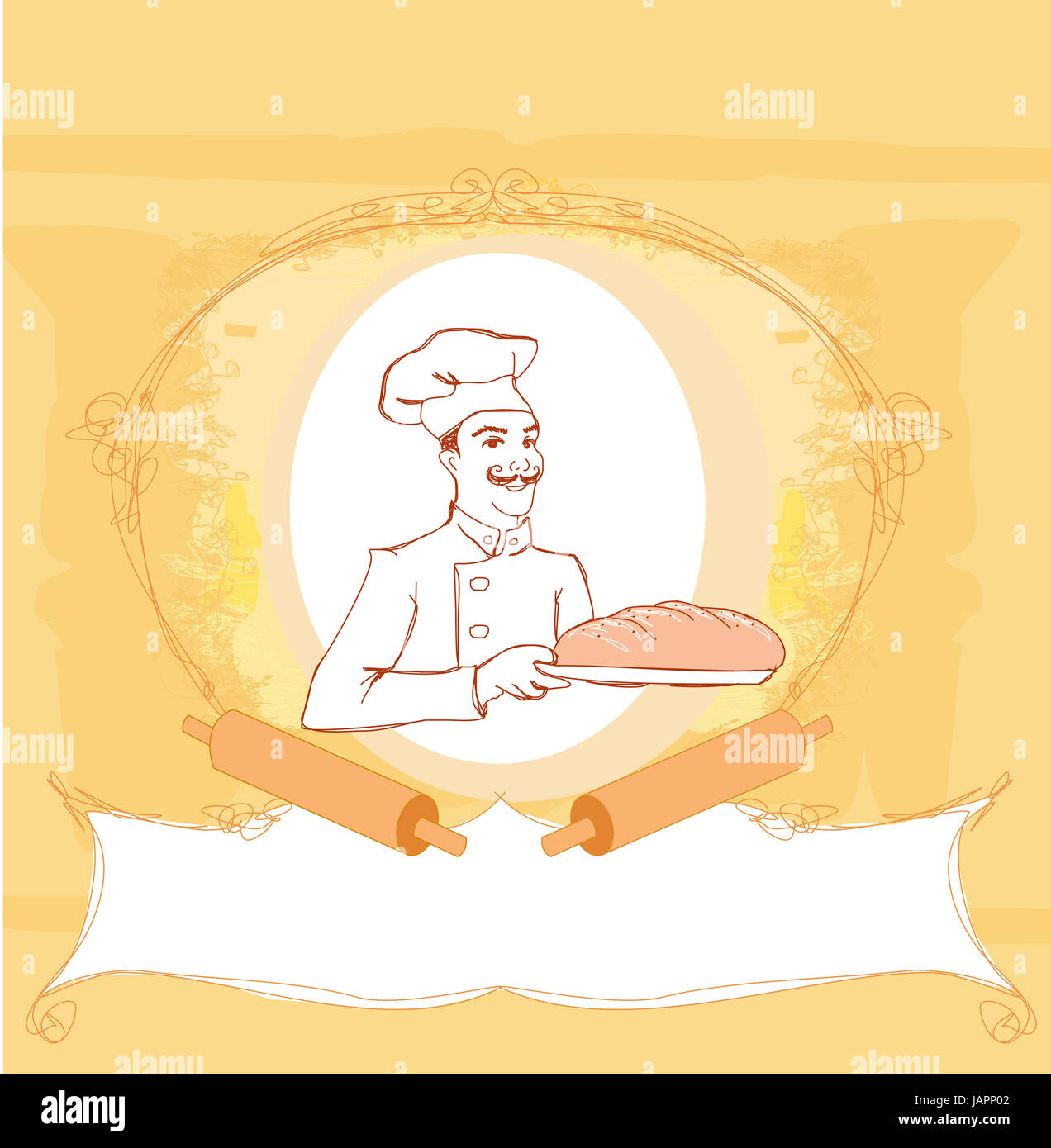Cartoon baker man smiling hi-res stock photography and images - Alamy