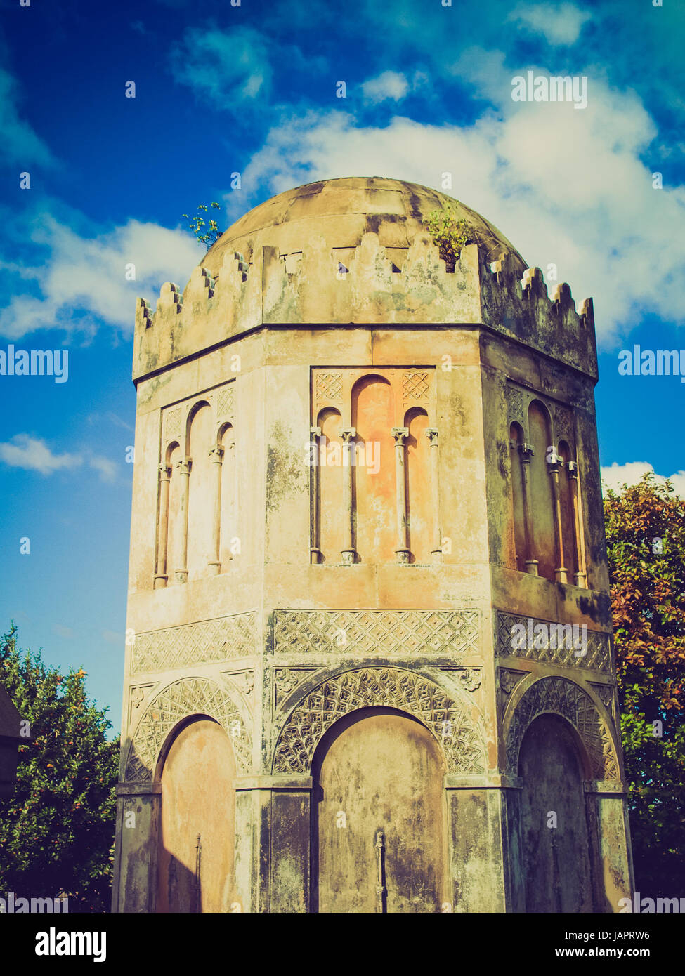 Vintage look The Glasgow necropolis, Victorian gothic garden cemetery ...