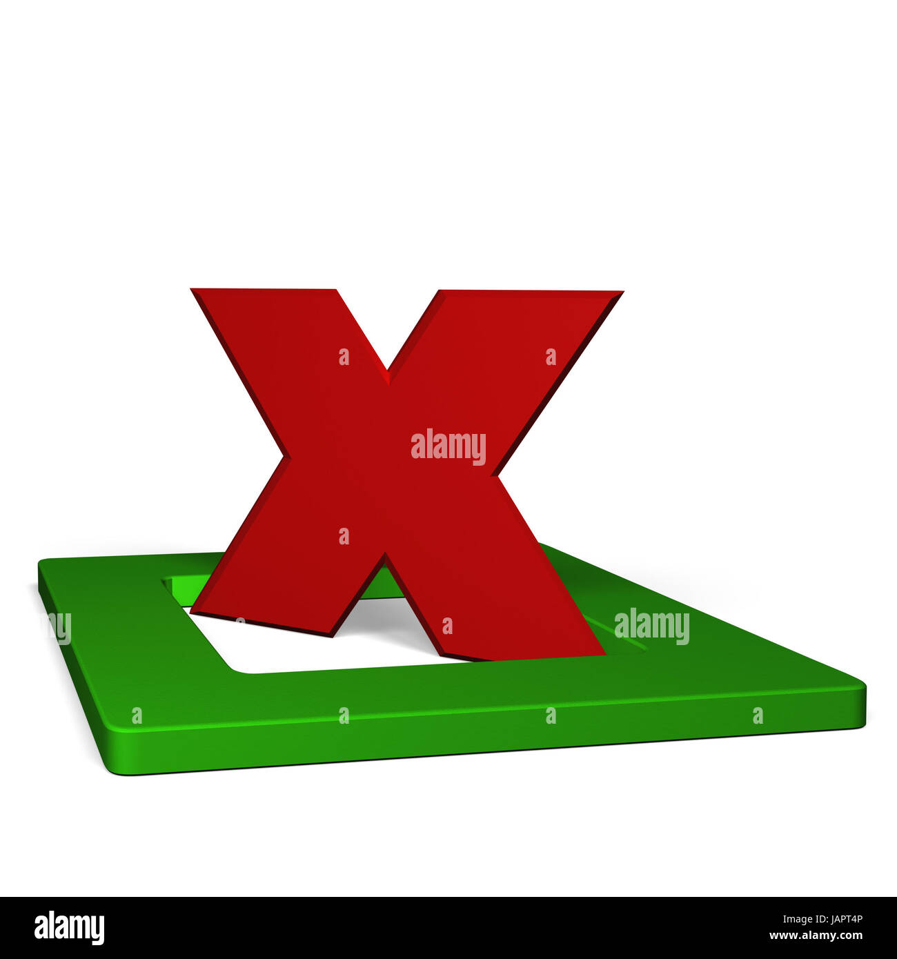 Red 3d symbol of cross mark on white background Stock Photo - Alamy