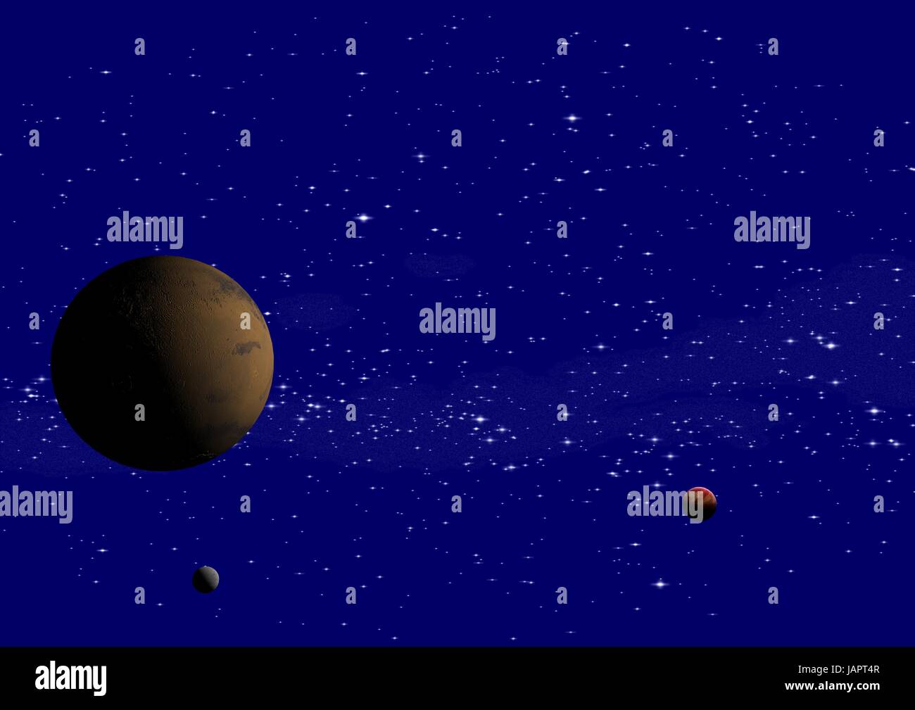 Far-out planets in a space against stars. "Elements of this image ...