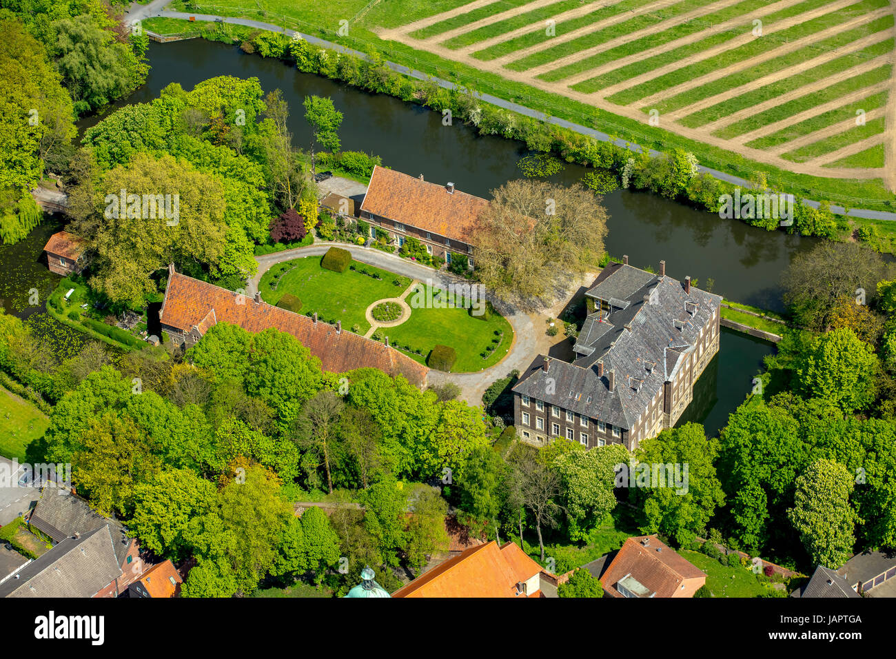 Castle Drensteinfurt at river Werse, Drensteinfurt, Münsterland, North ...