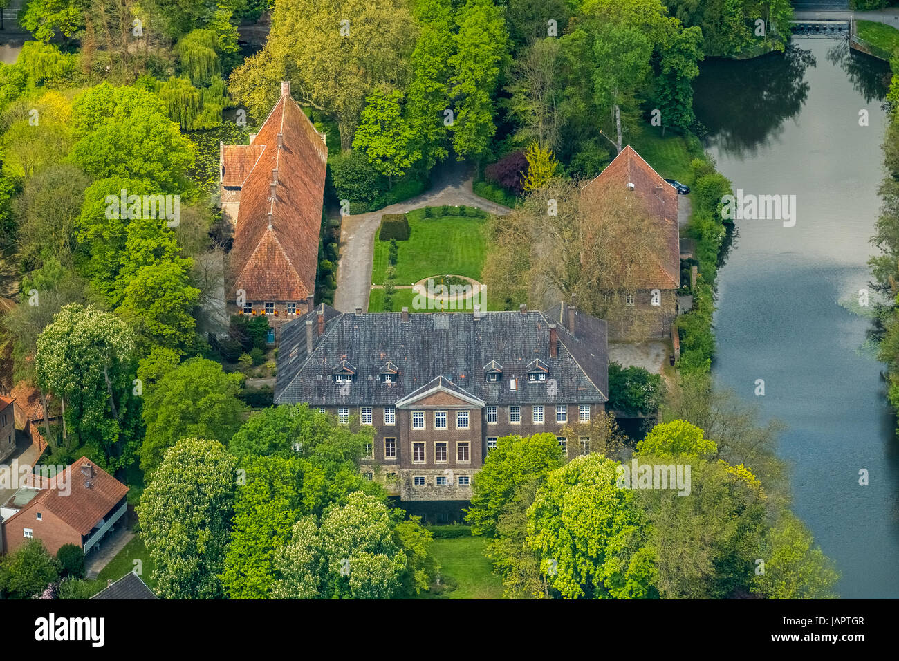 Castle Drensteinfurt at river Werse, Drensteinfurt, Münsterland, North ...