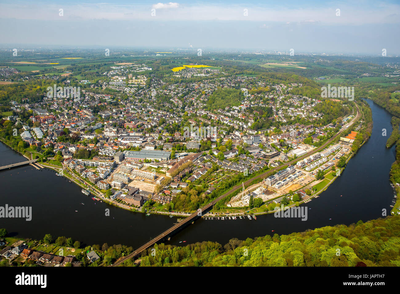 Kettwiger Peninsula, Kettwiger Ruhrbogen, Kettwig, Essen, Ruhr area ...