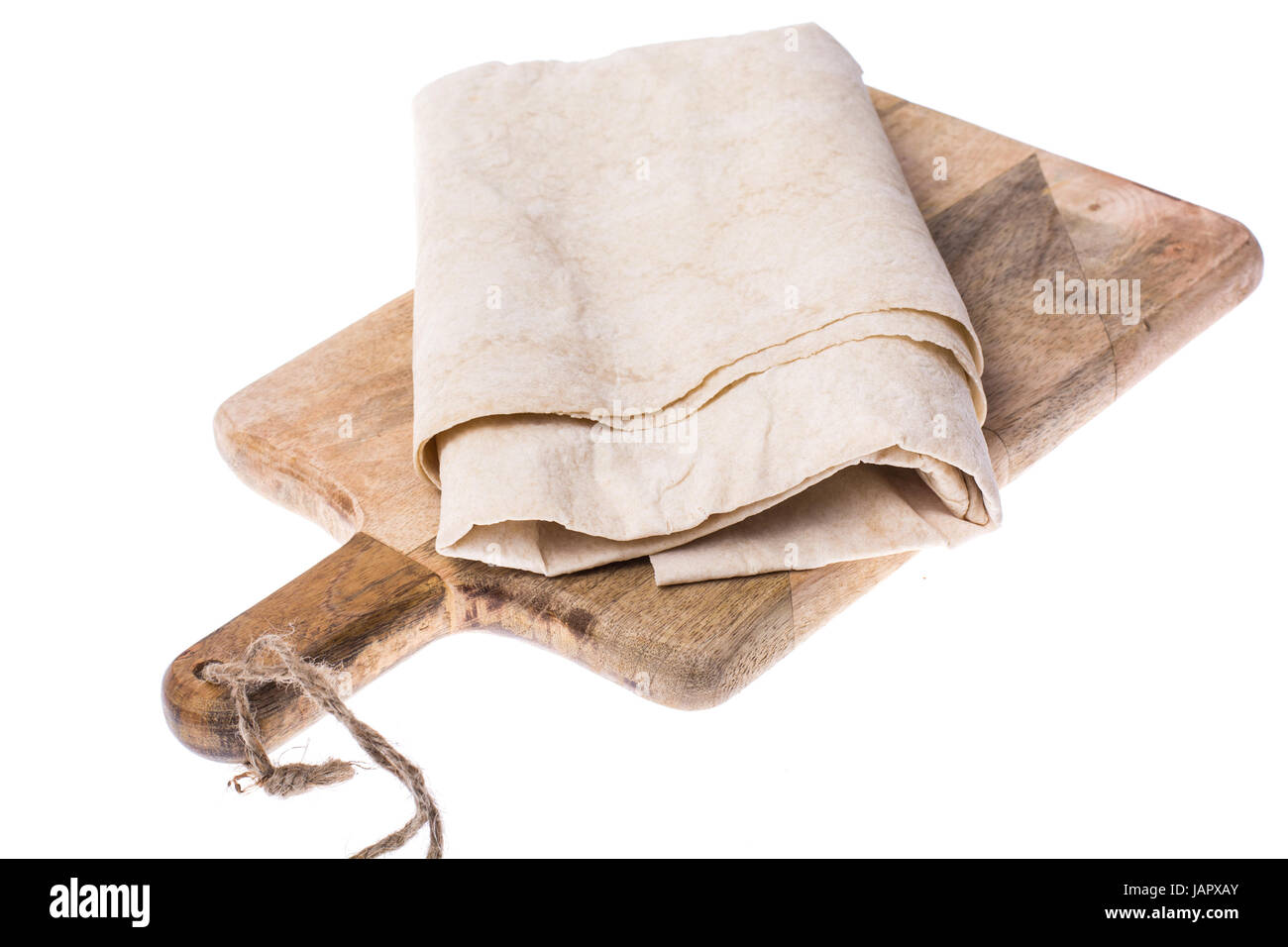 Thin pita bread on white background Stock Photo - Alamy