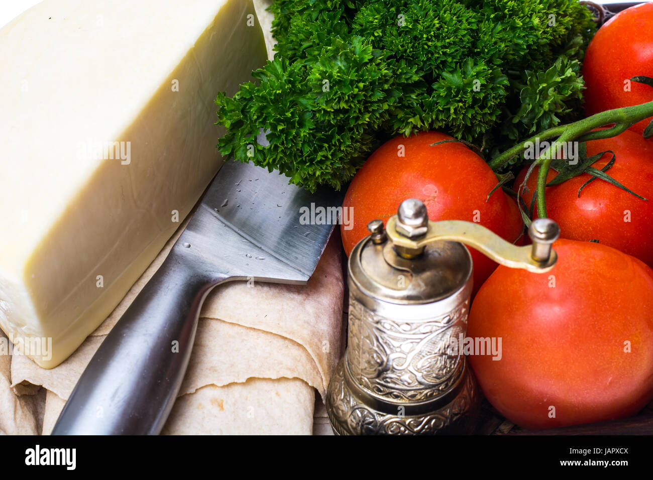 Turkish Traditional Ramadan Food Bread Gozleme served with chees Stock ...