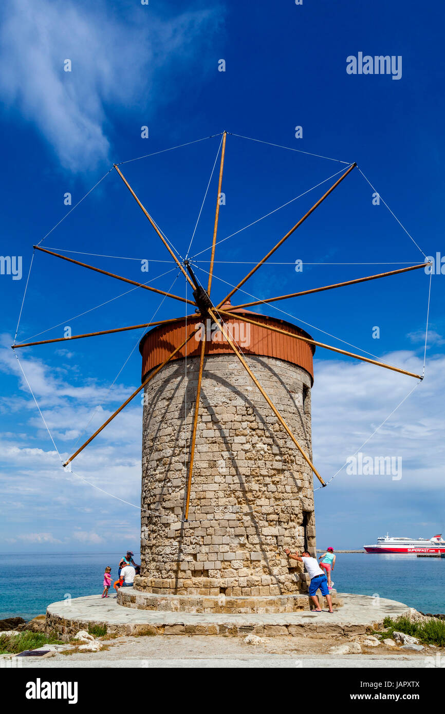 Medieval rhodes town windmills hi-res stock photography and images - Alamy