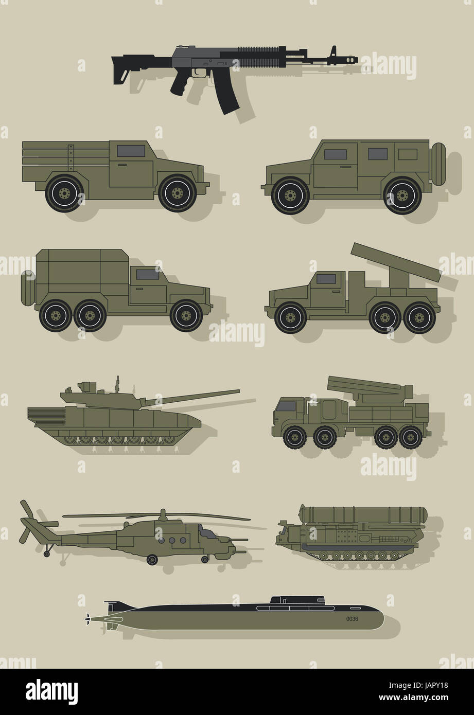 Infographics of military equipment Stock Photo - Alamy