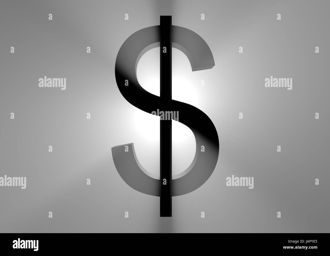 a black dollar sign in the backlight Stock Photo - Alamy