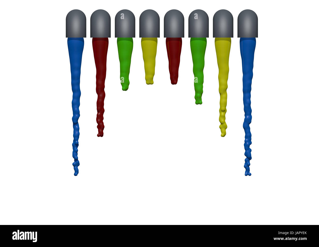 some open paint tabs with different colors Stock Photo - Alamy