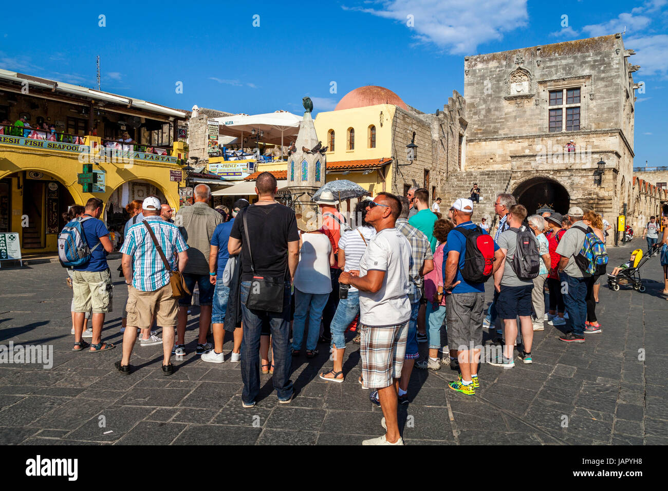 Ippokratous Square, Rhodes Old Town, Rhodes, Greece Stock Photo - Alamy