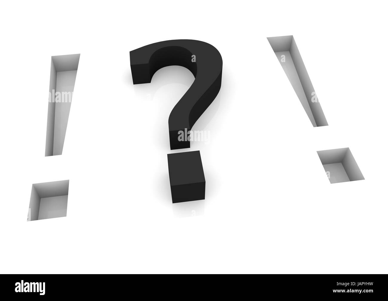 one questions mark with exclamation mark in black and relief Stock ...