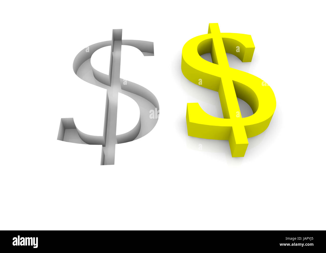 two dollar signs in yellow and as relief Stock Photo - Alamy