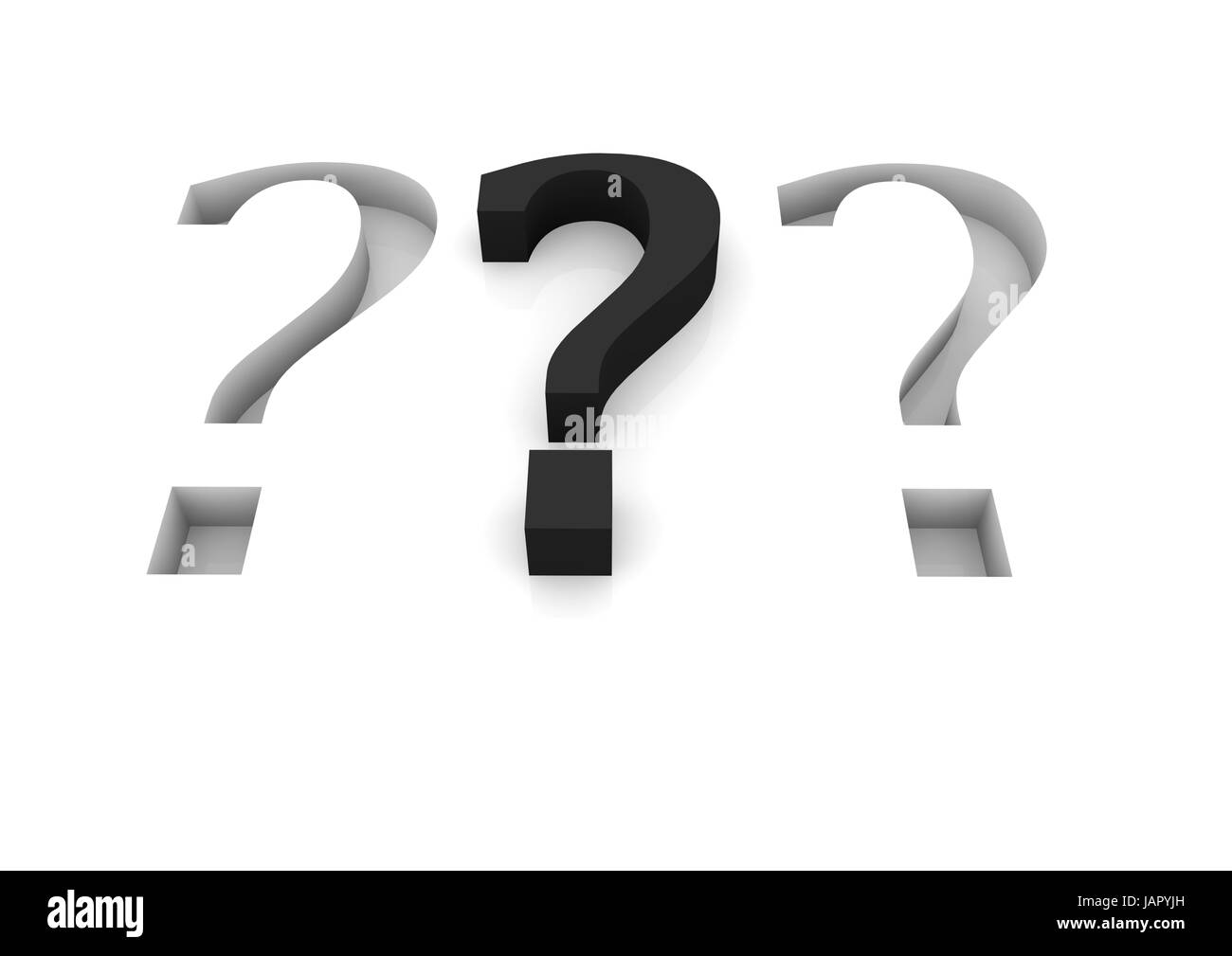 three questions marks in black and relief Stock Photo - Alamy