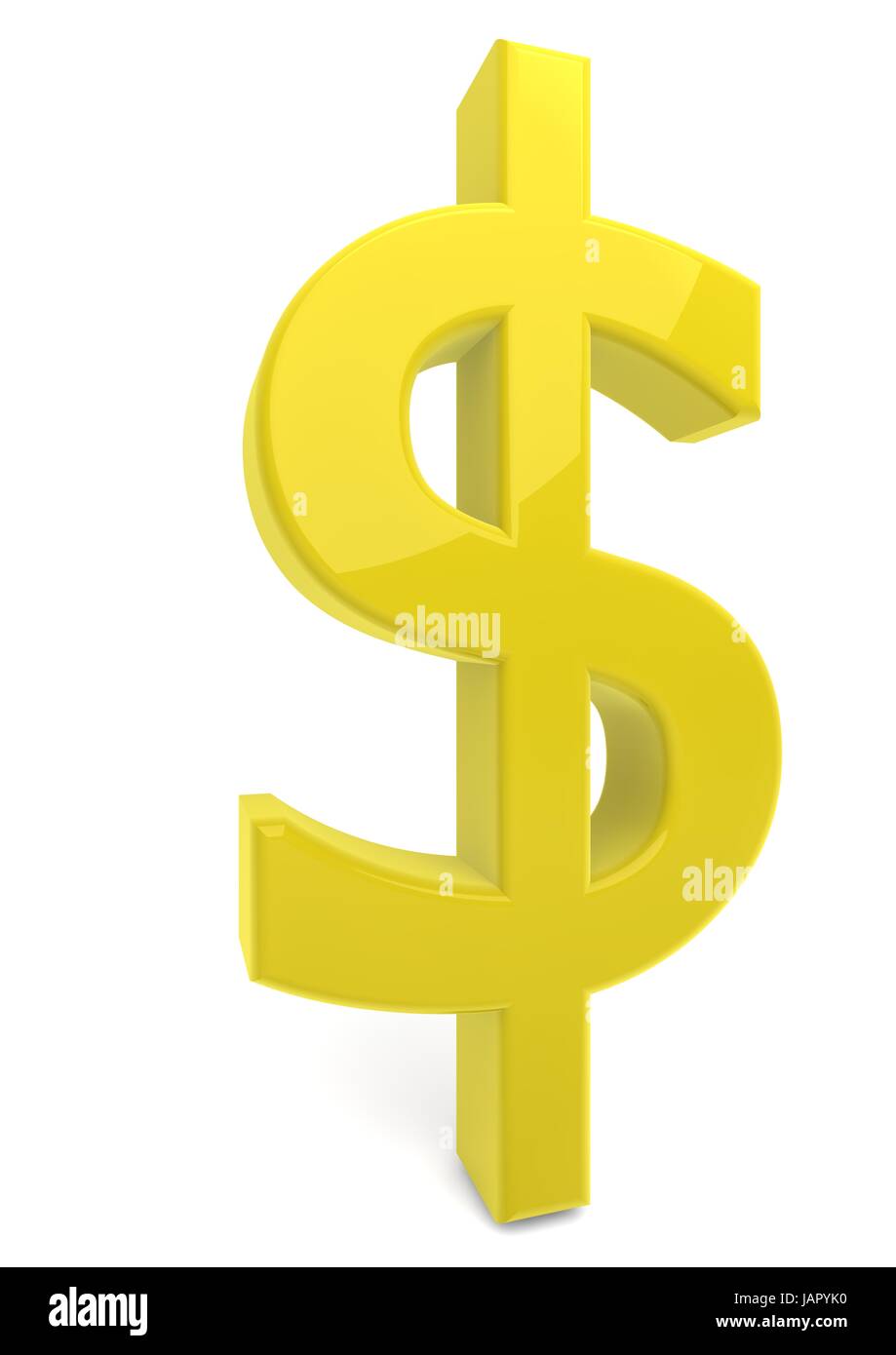 a yellow dollar sign with a reflection Stock Photo - Alamy